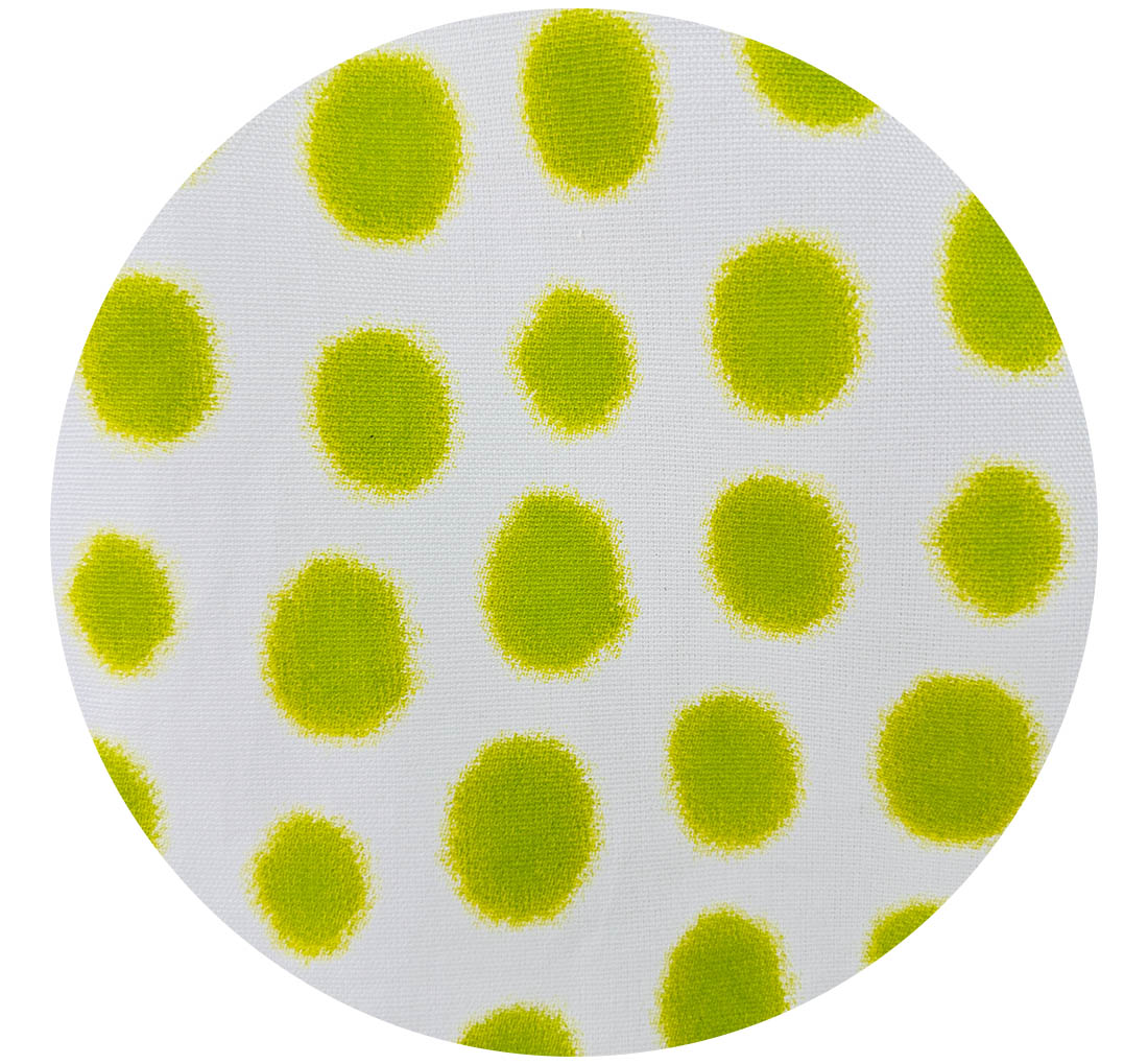 150cms Lime Green Polka Dot Fabric – Pink Peacock