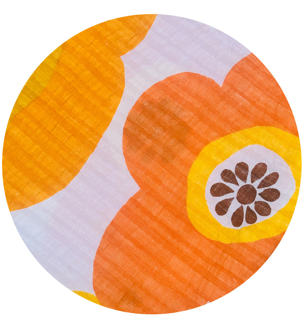 180cms Up Cycle Tablecloth RETRO Fabric – Pink Peacock