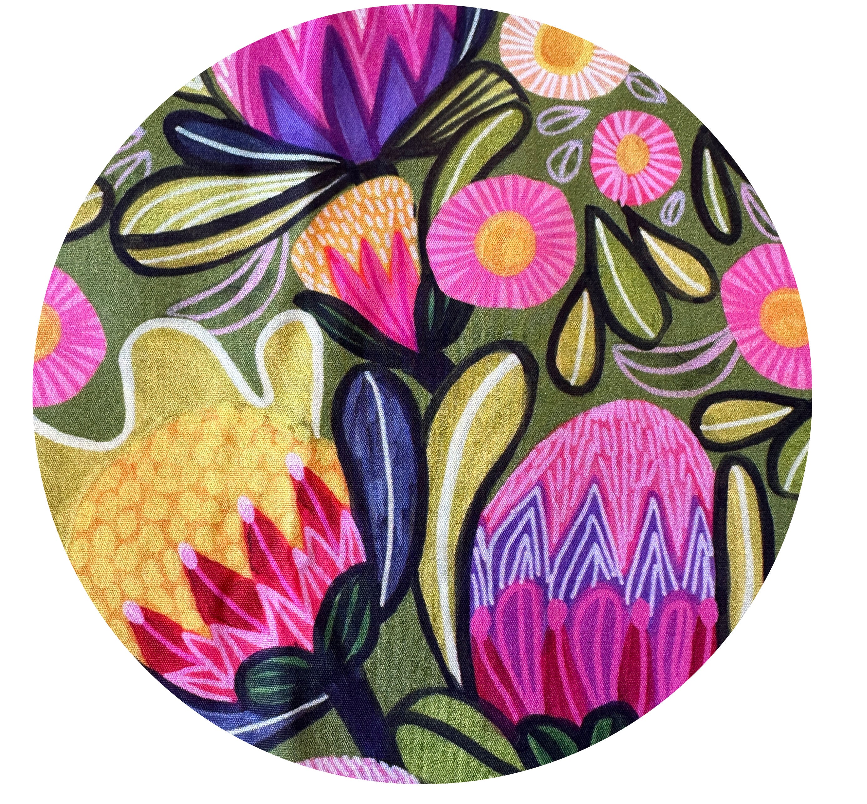 420cms Modern Large Bold Floral Print – Pink Peacock