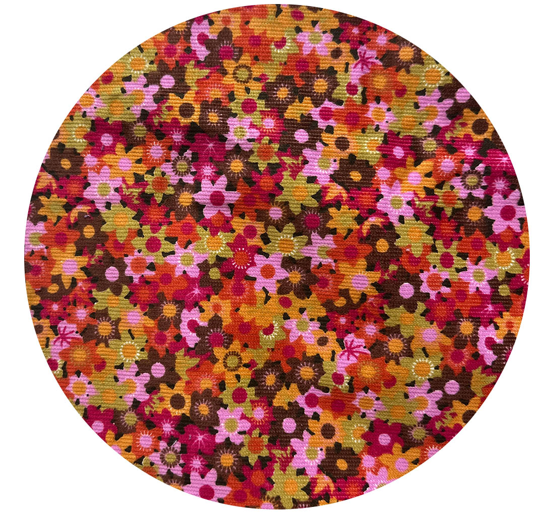 145cms Cotton Floral Cord Fabric – Pink Peacock