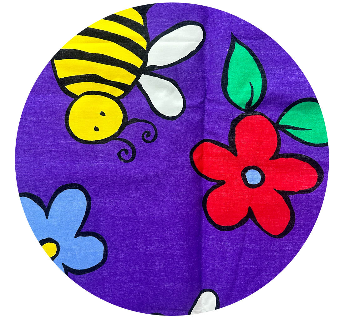 240cms Funky Bee & Flower Fabric – Pink Peacock