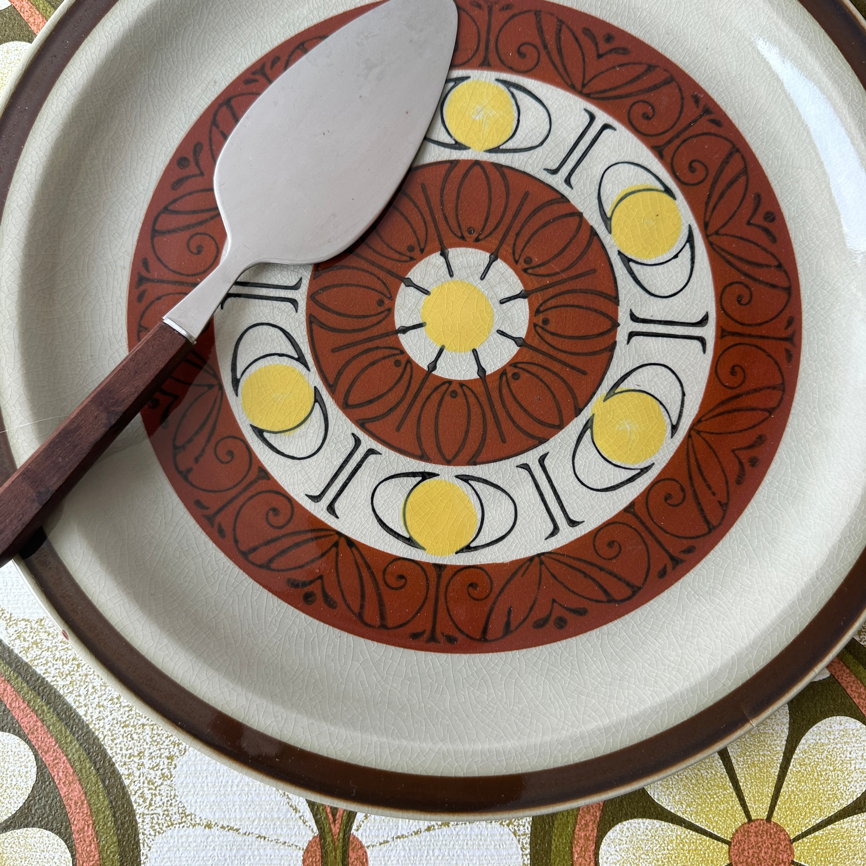 Large TOPAZ Stoneware Plate VINTAGE Japan – Pink Peacock