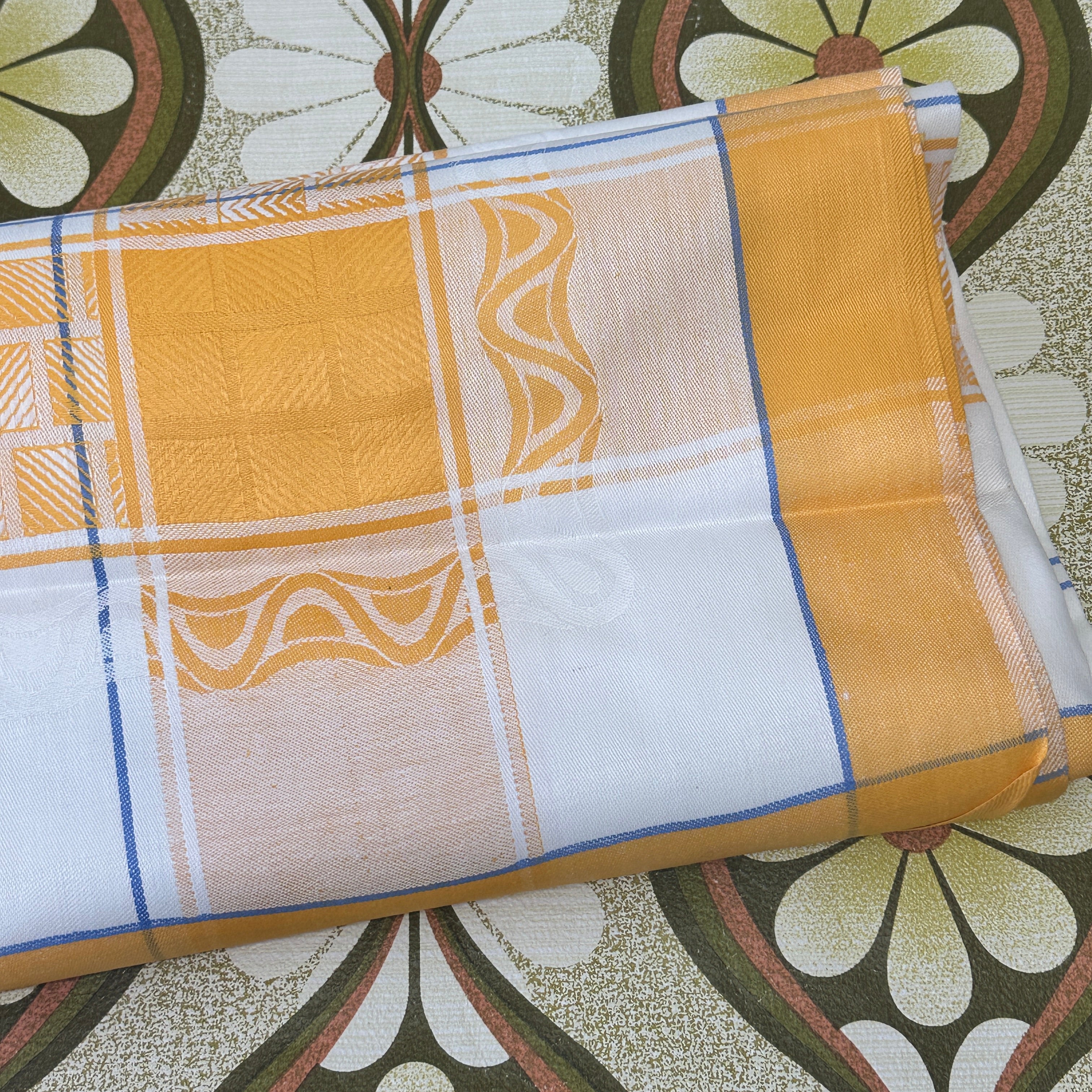 Crisp Large UNWASHED Linen Tablecloth Vintage – Pink Peacock