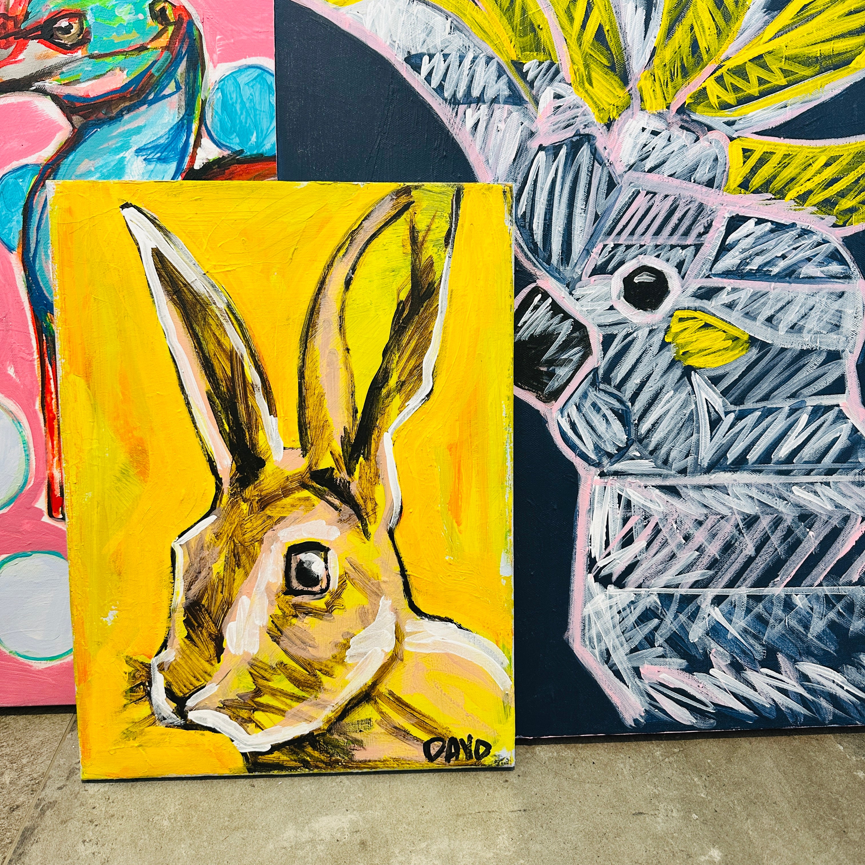 Original One of a Kind RABBIT – Pink Peacock