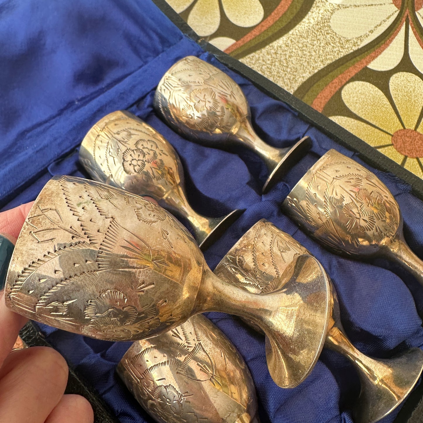 Boxed Set of Silver Port Goblets PEWTER – Pink Peacock