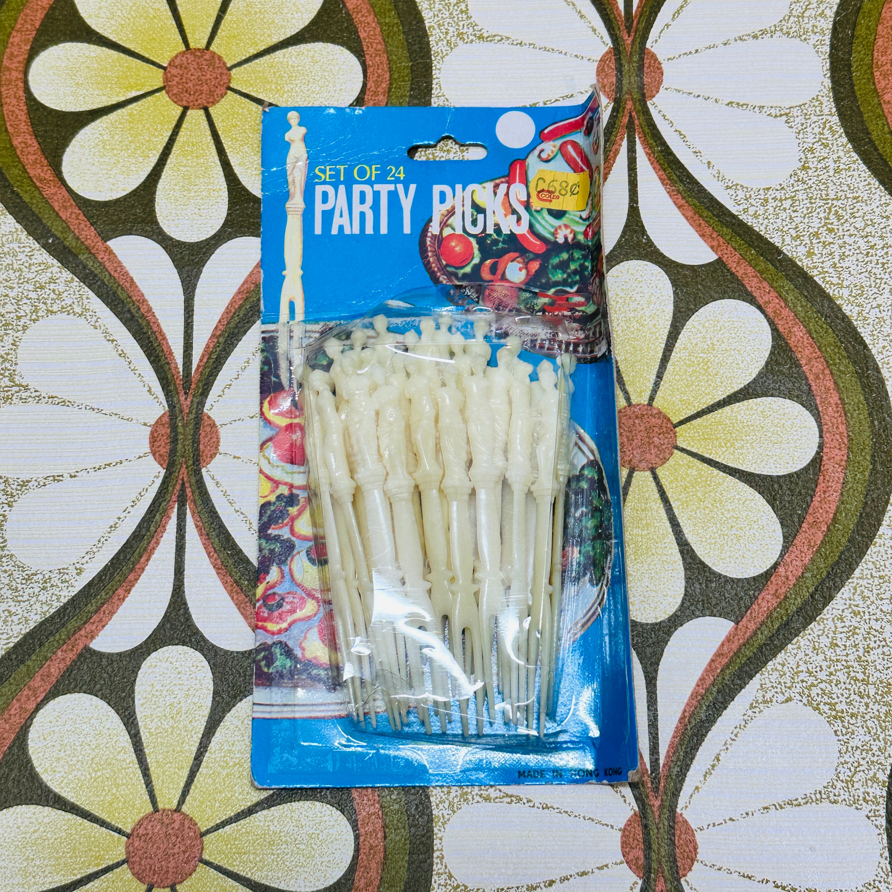 Unused Retro Party Picks – Pink Peacock
