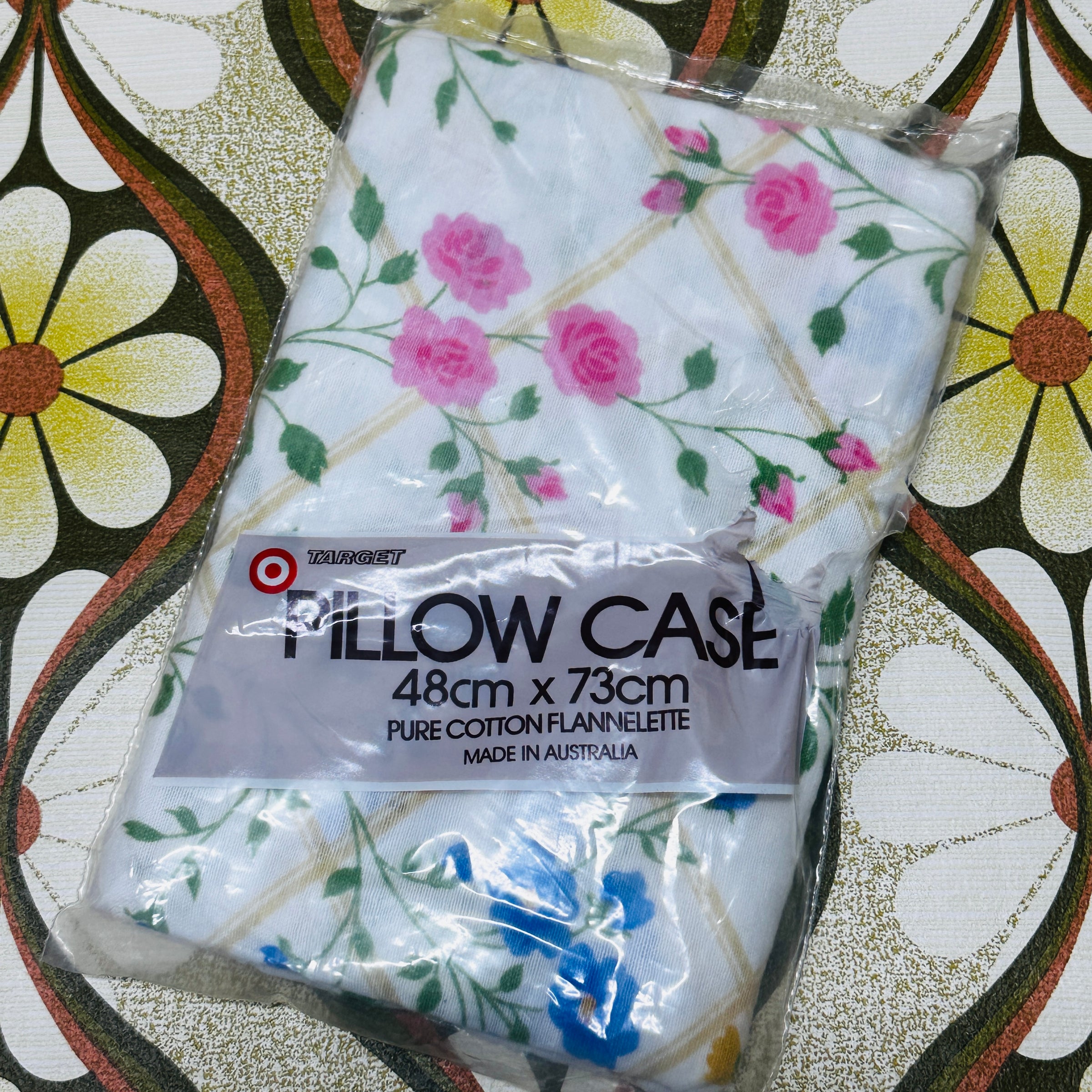 Target Cotton Pillow Case FLORAL Vintage – Pink Peacock