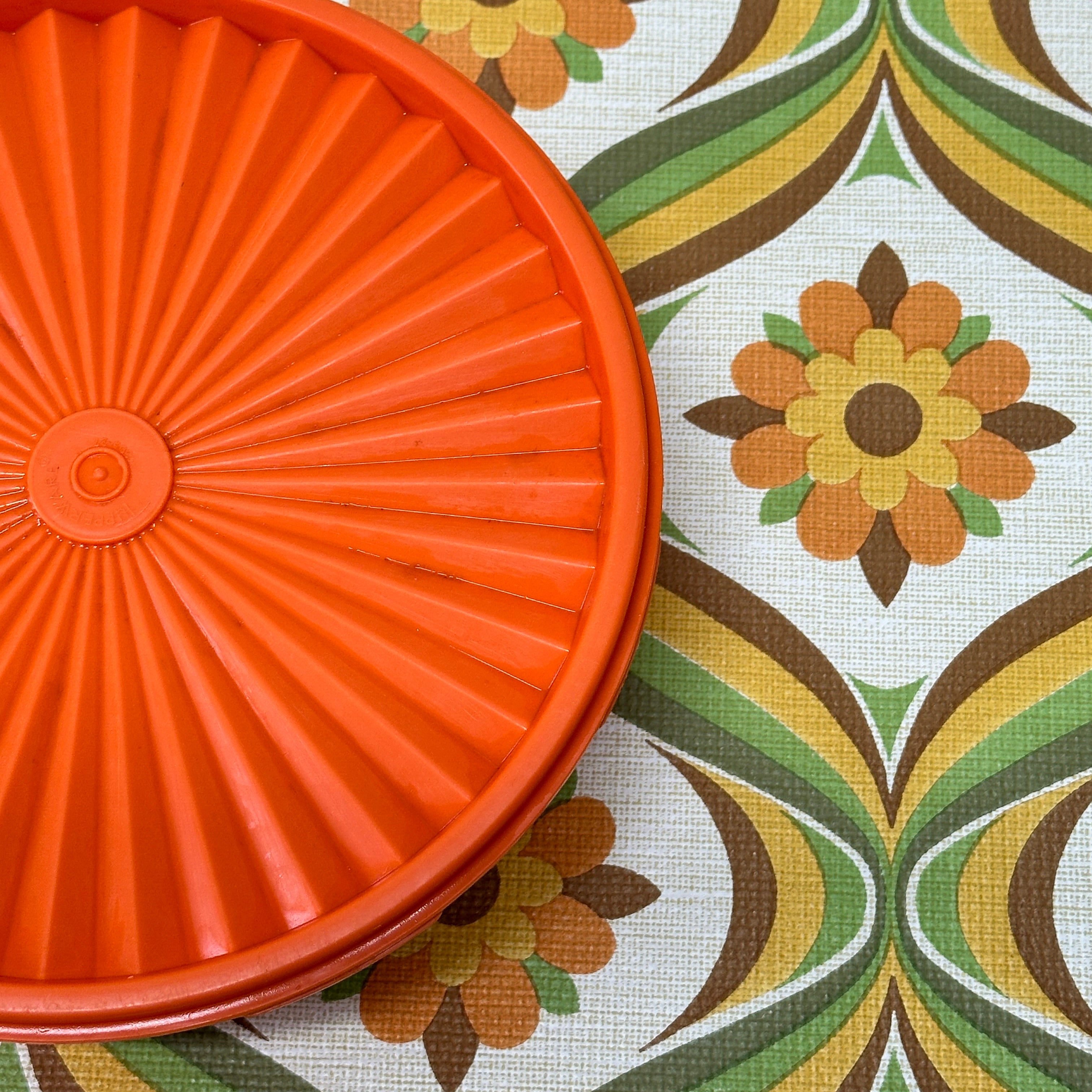 Large RETRO Tupperware Container Orange – Pink Peacock