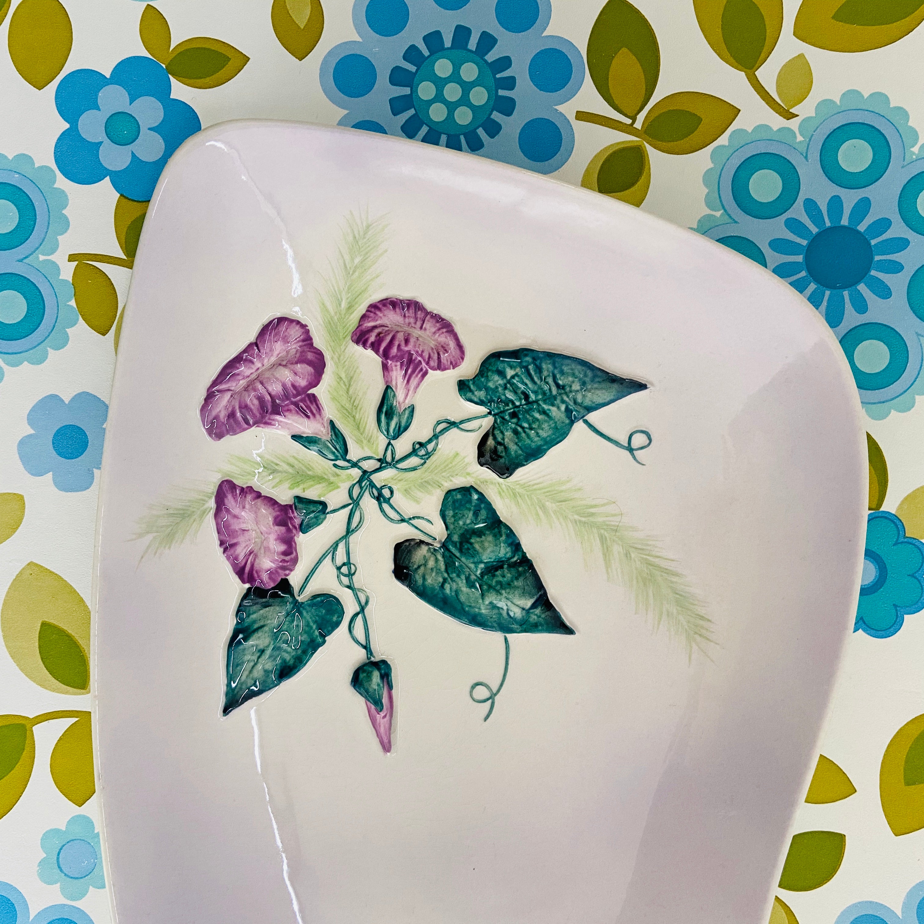 CARLTON Ware Plate Floral Purple Design Mid Century Home – Pink Peacock