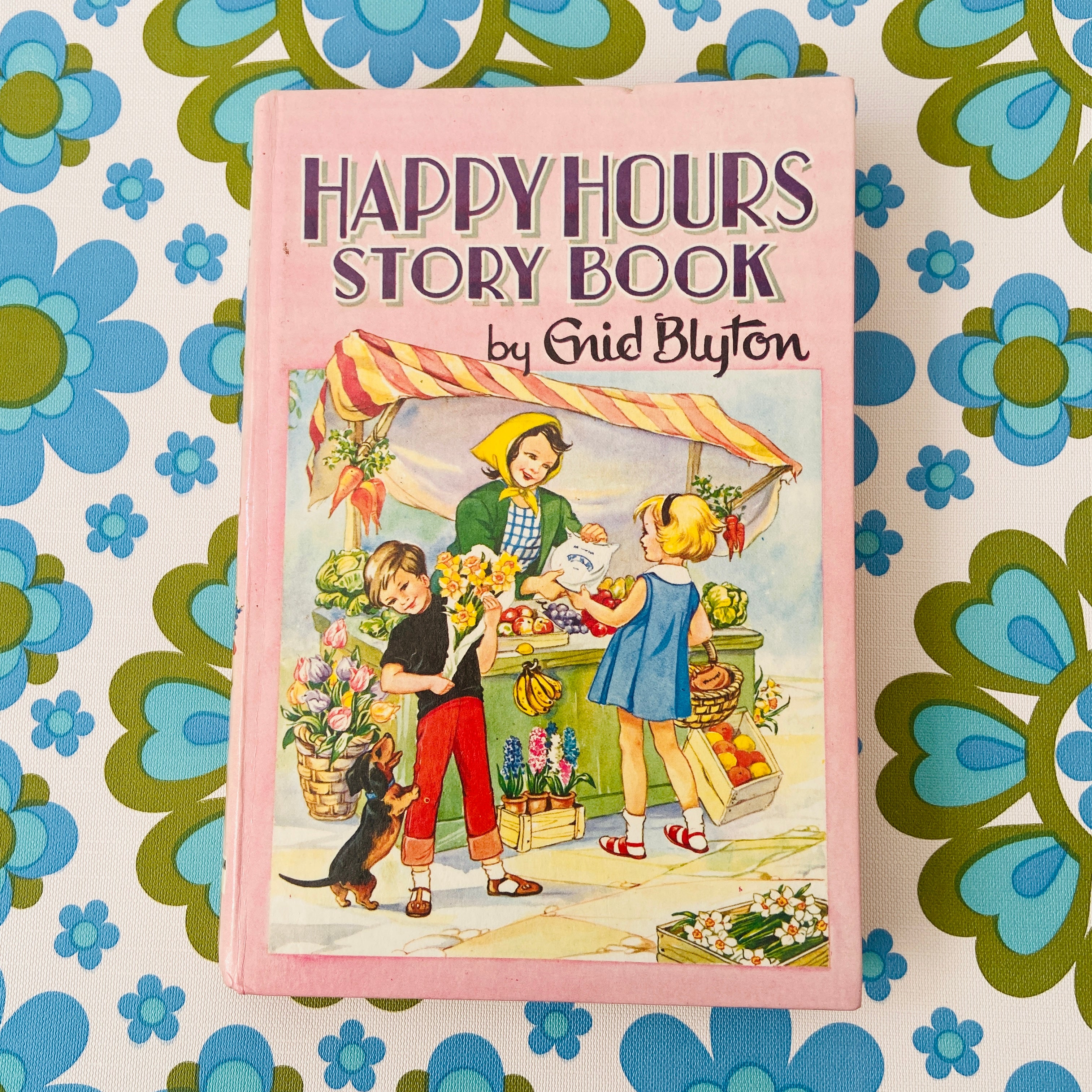 HAPPY HOURS Story Book Enid Blyton Vintage Book – Pink Peacock