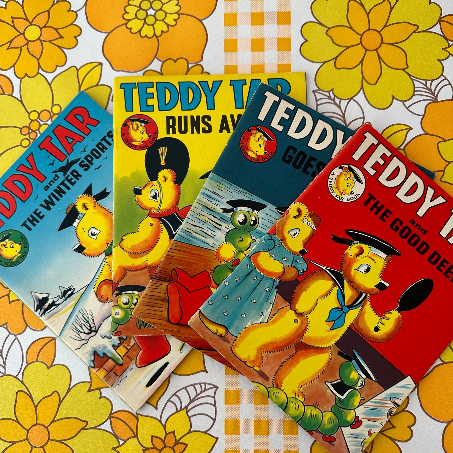 Set of Four Vintage Teddy TAR Books – Pink Peacock