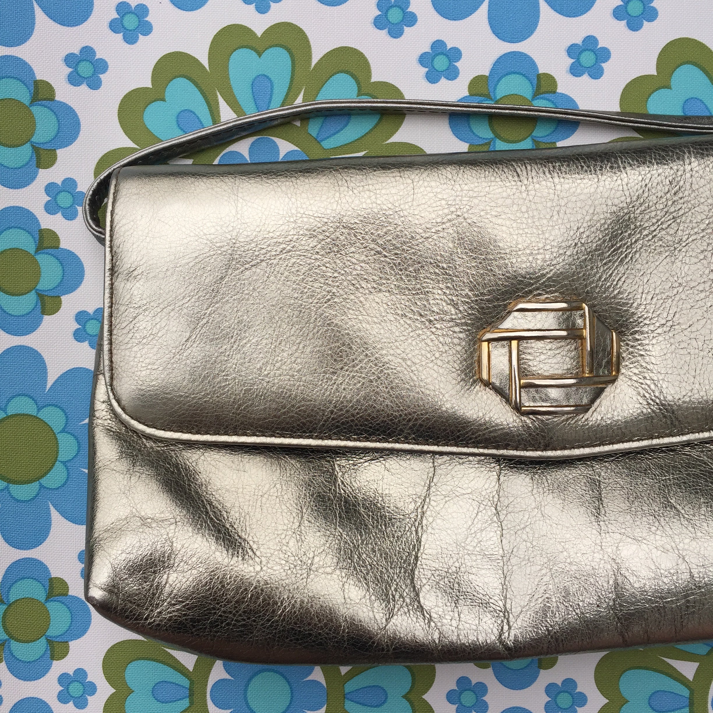 Witney Green GOLD LEATHER Handbag Supple Genuine LEATHER Vintage 80's ...