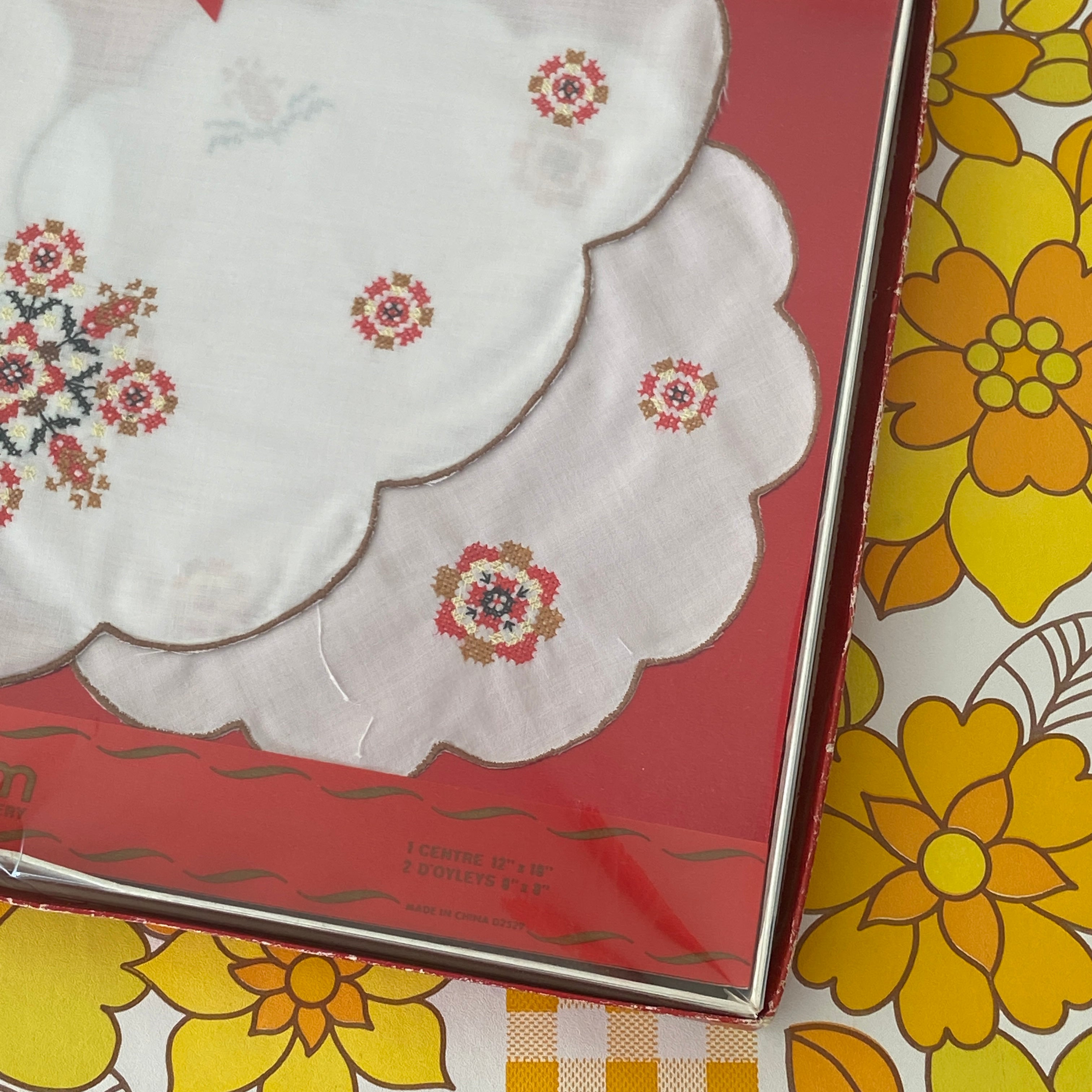 Fab Boxed OREM Doily Set – Pink Peacock