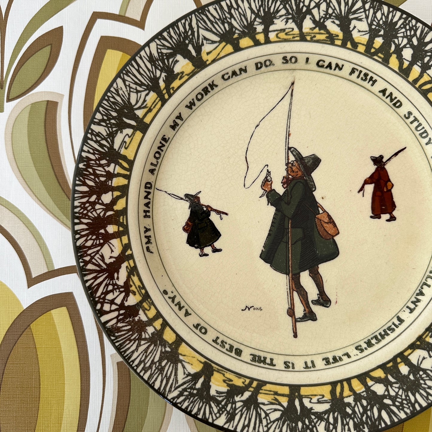 Rare ROYAL DOULTON ISAAC WALTON WARE - GALLANT FISHERS SERIES PLATE ...